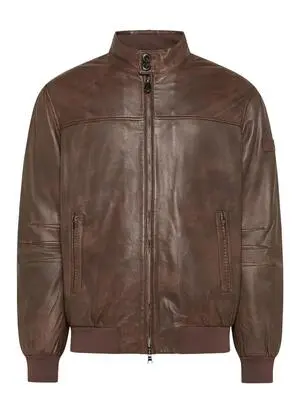 Peuterey Quilted Leather Down Jacket - Brown