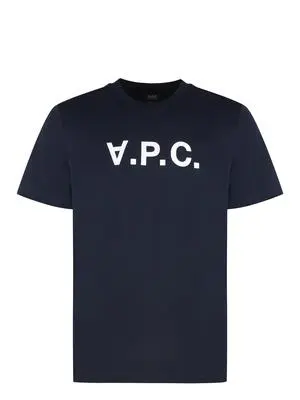 A.p.c. A. P.c. Standard Grand VPC Cotton T-Shirt Blue