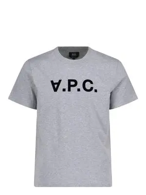A.p.c. Organic Cotton Crewneck T-shirt For - Grey