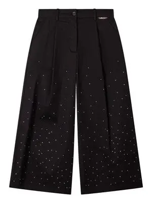 Twin-set Embellished Wide-leg Trousers - Nero