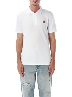 Maison Kitsuné Cotton Polo Shirt With Fox Patch - Bianco