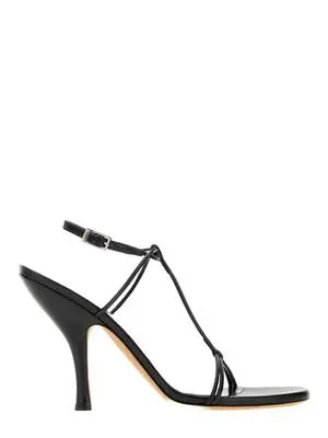 JUDE Leather Mixer Sandals With 11 Cm Stiletto Heel - Black