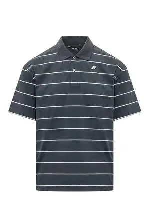 K-WAY Polo With Cut Sleeves - Blue Depth-white
