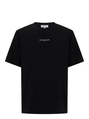 Maison Kitsuné Cotton T-shirt With Printed Logo Regular Fit - Black