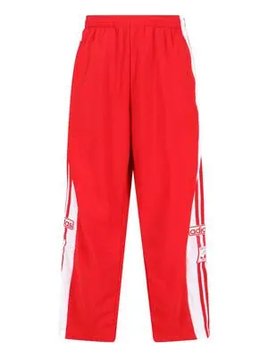 Adidas 100% Polyester Track Trousers - Red