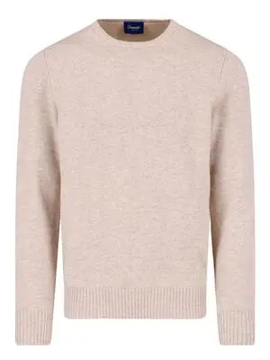 DRUMOHR 100% Cashmere Crewneck Sweater - Beige