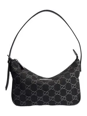 Gucci GUCCI GG Monogram Denim Shoulder Bag Nero