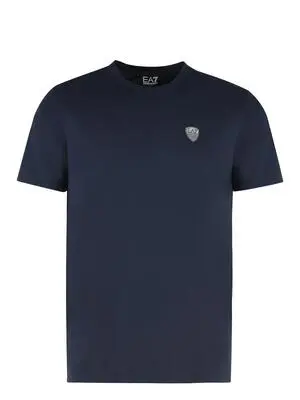 EA7 Logo Print T-shirt - Blue