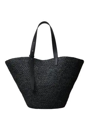 LIÉ STUDIO The Bianca Raffia Bag Large Black