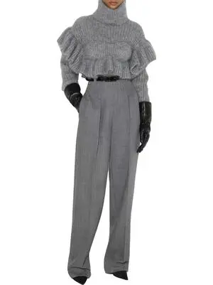 ELISABETTA FRANCHI Belted Pleated Trousers