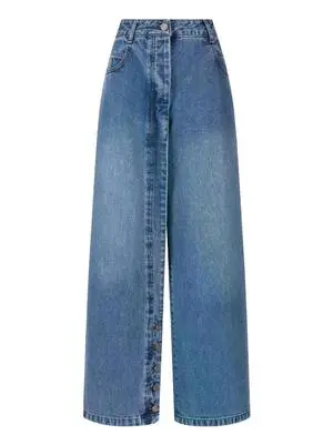 STUDIO TOMBOY Buttoned Wide-leg Jeans - Blue