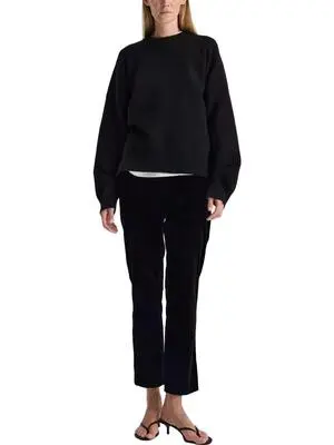 RÓHE Velvet Cigarette-leg Trousers - Black