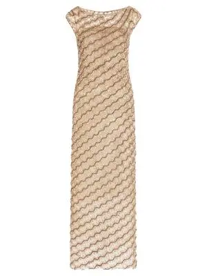OSCAR DE LA RENTA Oscar De La Renta Sleeveless Embroidered Tulle Cocktail Dress