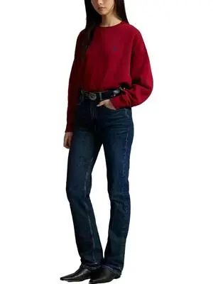 Polo Ralph Lauren Embroidered Pony Fleece Sweatshirt - Red