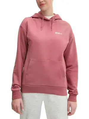 JACK WOLFSKIN Essential Logo Hoodie - Orange