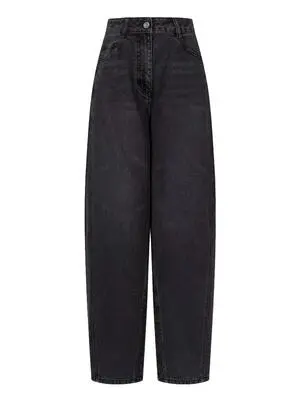 STUDIO TOMBOY Fringe Detail Tapered Jeans - Grey
