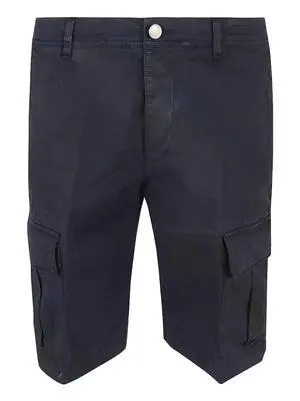 BARBA NAPOLI Buttoned Cargo Shorts - Blue