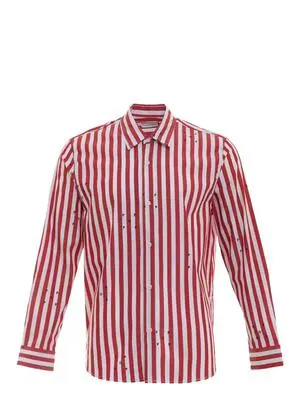 POP TRADING COMPANY Logo-print Striped Shirt