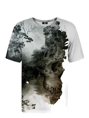 ALOHA FROM DEER Dead Nature" Skull Graphic T-shirt - Grey