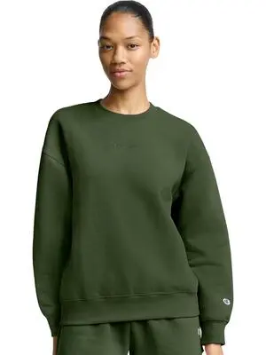 Champion Powerblend Crewneck Sweatshirt With Embroidered Logo - Chive