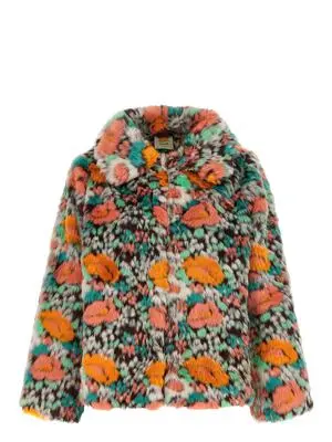 Farm Rio Faux Fur Floral Pattern - Multi