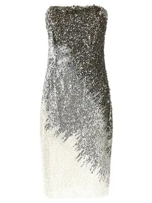ELISABETTA FRANCHI Metallic Tulle Dress