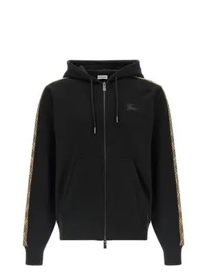 Burberry BURBERRY Scott Zip-Up Hoodie With Signature Check Trim Black