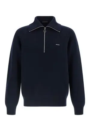 Prada Half-zip Sweater Blue