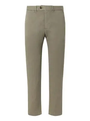 Hartford Taylor Straight-leg Cotton Gabardine Trousers - Green