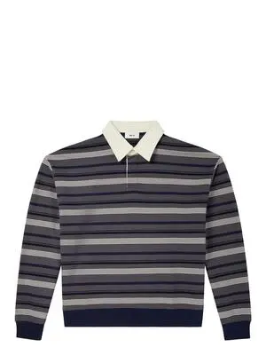 Nn07 David Striped Organic Cotton Polo Shirt - Gray