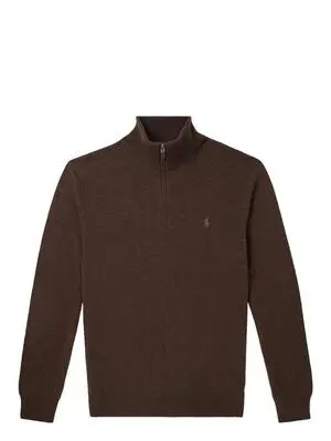 Polo Ralph Lauren Wool Quarter Zip Sweater - Brown