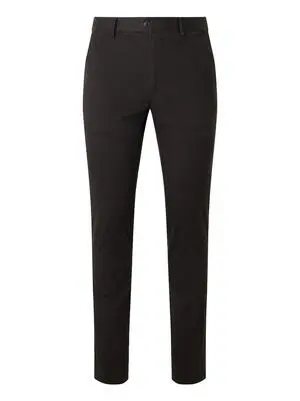 SLOWEAR Straight-leg Cotton-blend Twill Trousers - Brown