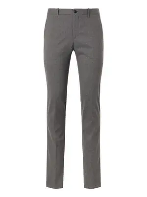 SLOWEAR Straight-leg Wool-blend Tekno Flannel Trousers - Gray