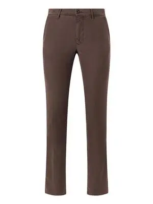 SLOWEAR Slim-fit Straight-leg Stretch-cotton Trousers - Brown