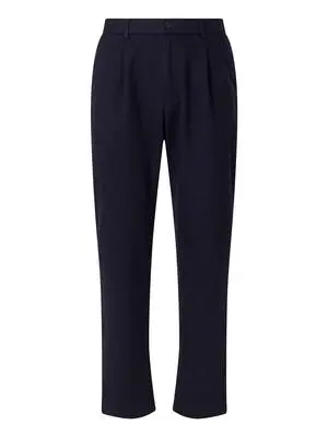 Hartford Straight-leg Wool-blend Trousers - Navy