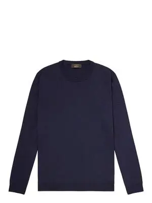 SLOWEAR Zanone Slim-fit Flexwool Crewneck Sweater - Blue