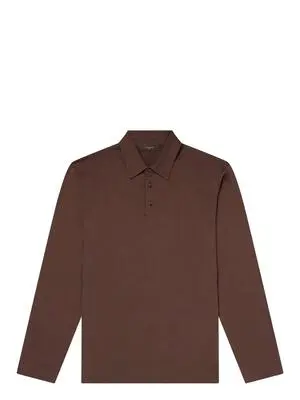 SLOWEAR Zanone Cotton And Silk-blend Jersey Polo Shirt - Brown