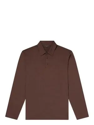 SLOWEAR Zanone Cotton And Silk-blend Jersey Polo Shirt - Brown