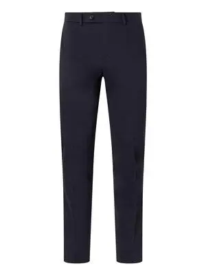 SLOWEAR Straight-leg Stretch-cotton Gabardine Trousers - Navy