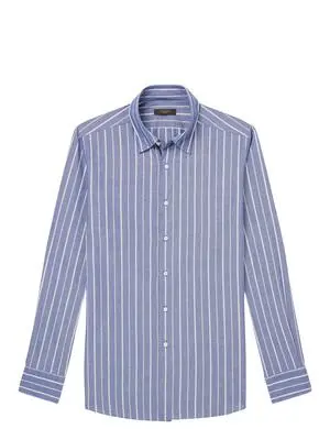 SLOWEAR Glanshirt Striped Cotton-poplin Shirt - Blue