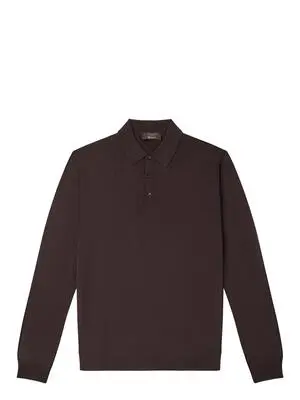 SLOWEAR Zanone Slim-fit Flexwool Polo Shirt - Brown