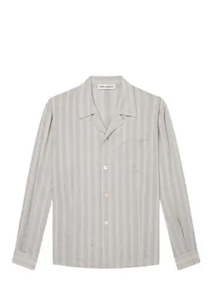 Our Legacy Private Camp-collar Striped Woven Shirt - Gray