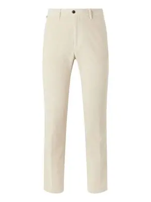 SLOWEAR Straight-leg Cotton-blend Corduroy Trousers - Ecru