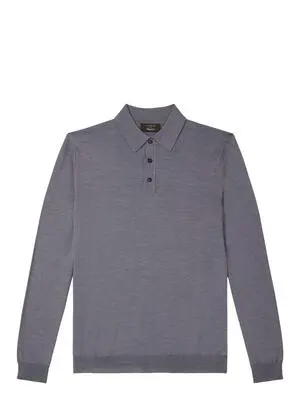 SLOWEAR Zanone Slim-fit Flexwool Polo Shirt - Gray