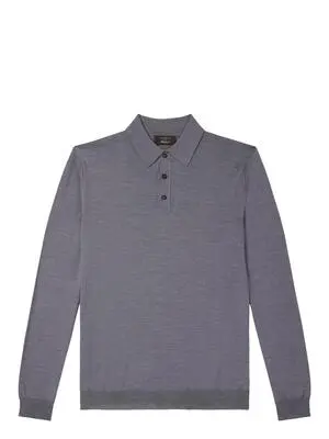 SLOWEAR Zanone Slim-fit Flexwool Polo Shirt - Gray