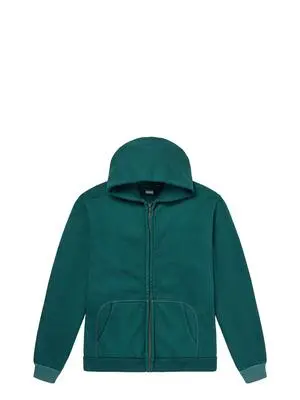 A.PRESSE Vintage Cotton-jersey Zip-up Hoodie - Green