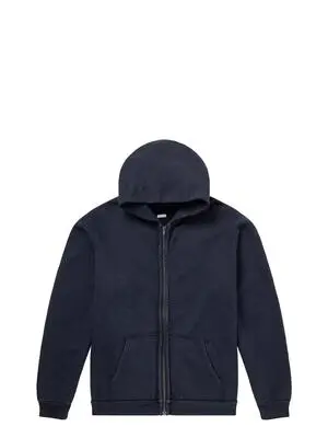 A.PRESSE Vintage Cotton-jersey Zip-up Hoodie - Black