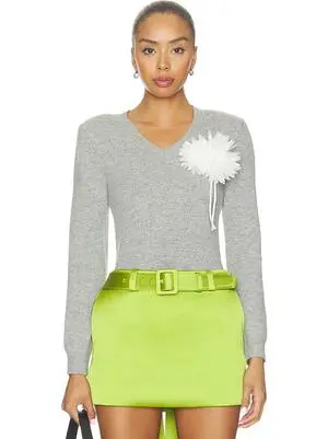 SELF-PORTRAIT Flower Wool Jumper - Grey