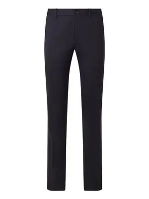 SLOWEAR Straight-leg Wool-blend Tekno Flannel Trousers - Blue