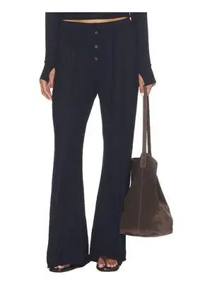 Michael Lauren Laguna Wide Leg Pant With Snaps - Navy